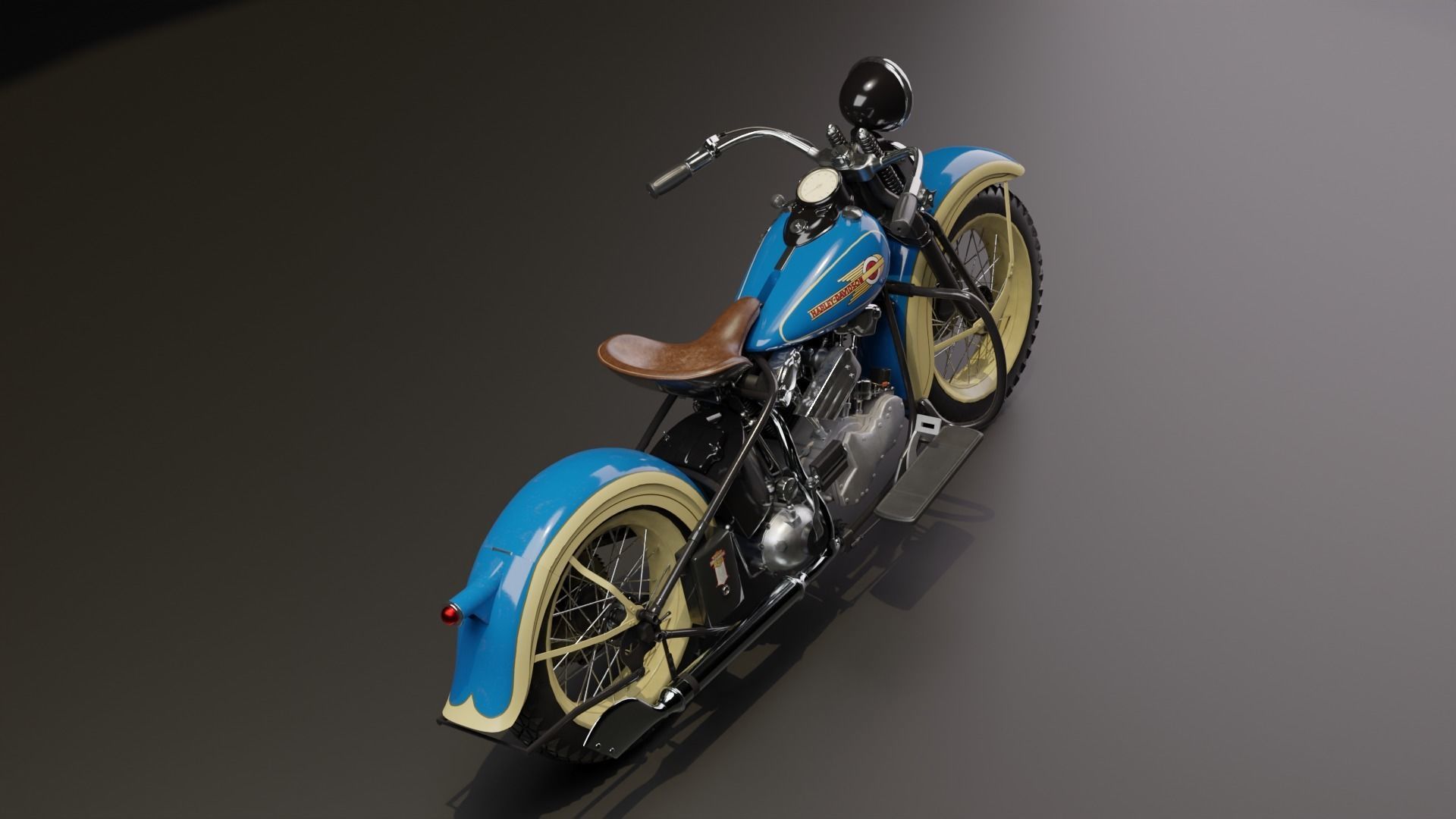 3D model Harley Davidson Knucklehead EL 1936 Motorcycle VR / AR / low ...