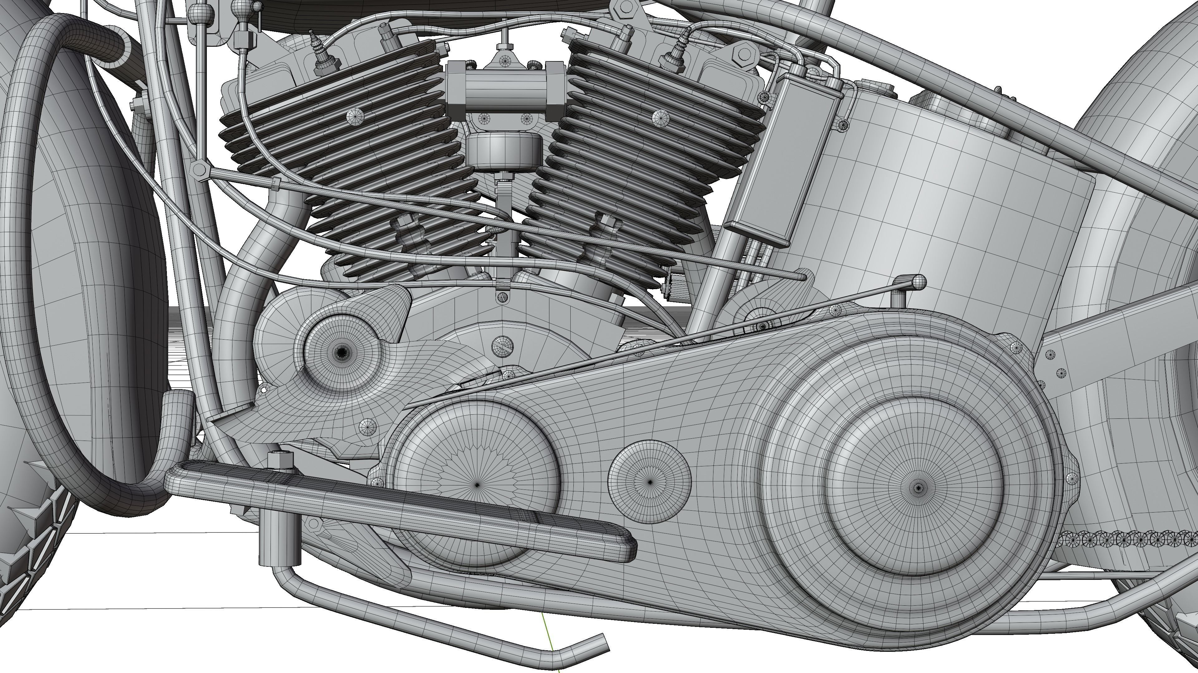 3D model Harley Davidson Knucklehead EL 1936 Motorcycle VR / AR / low ...