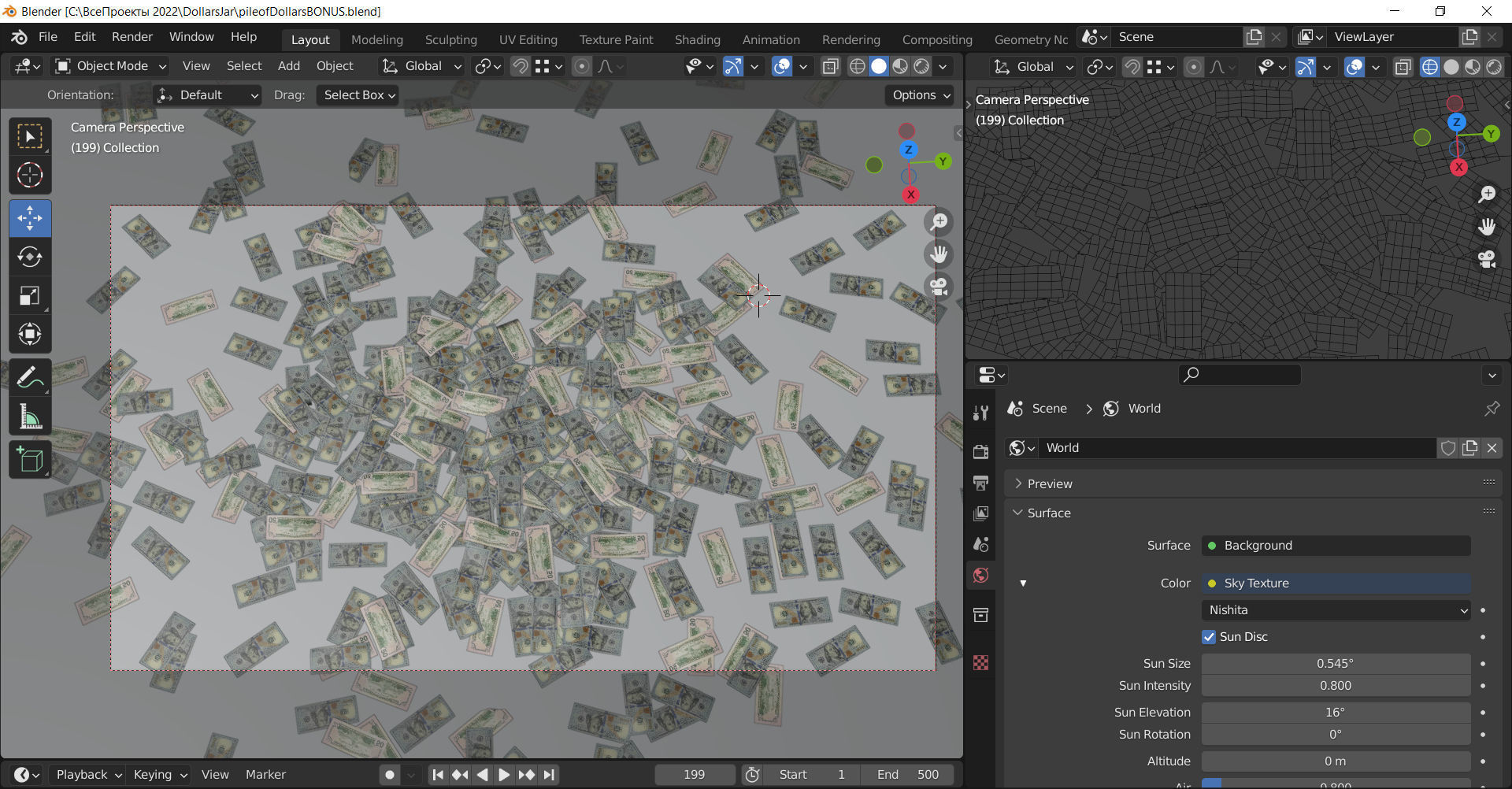 3D model Glass jar full of money piggy bank dollars pack VR / AR / low ...