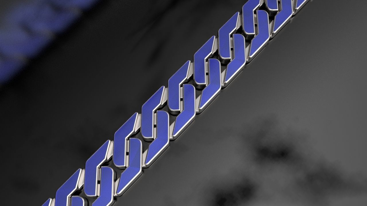 Curb Chain Cuban Edge Link 10 Wide ENAMEL 3D model 3D printable | CGTrader