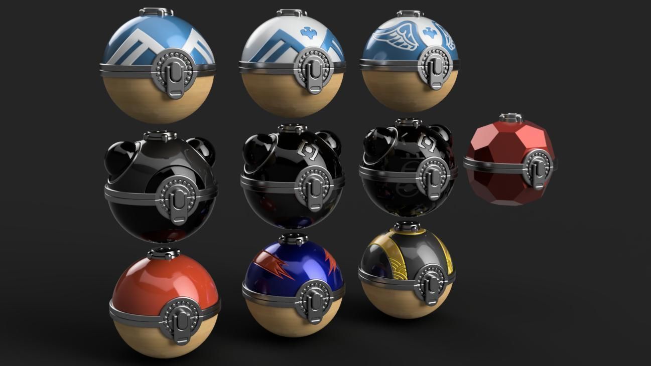 Pokemon - Assorted Hisuian Poke Ball Set - 10 Models 3D model 3D ...