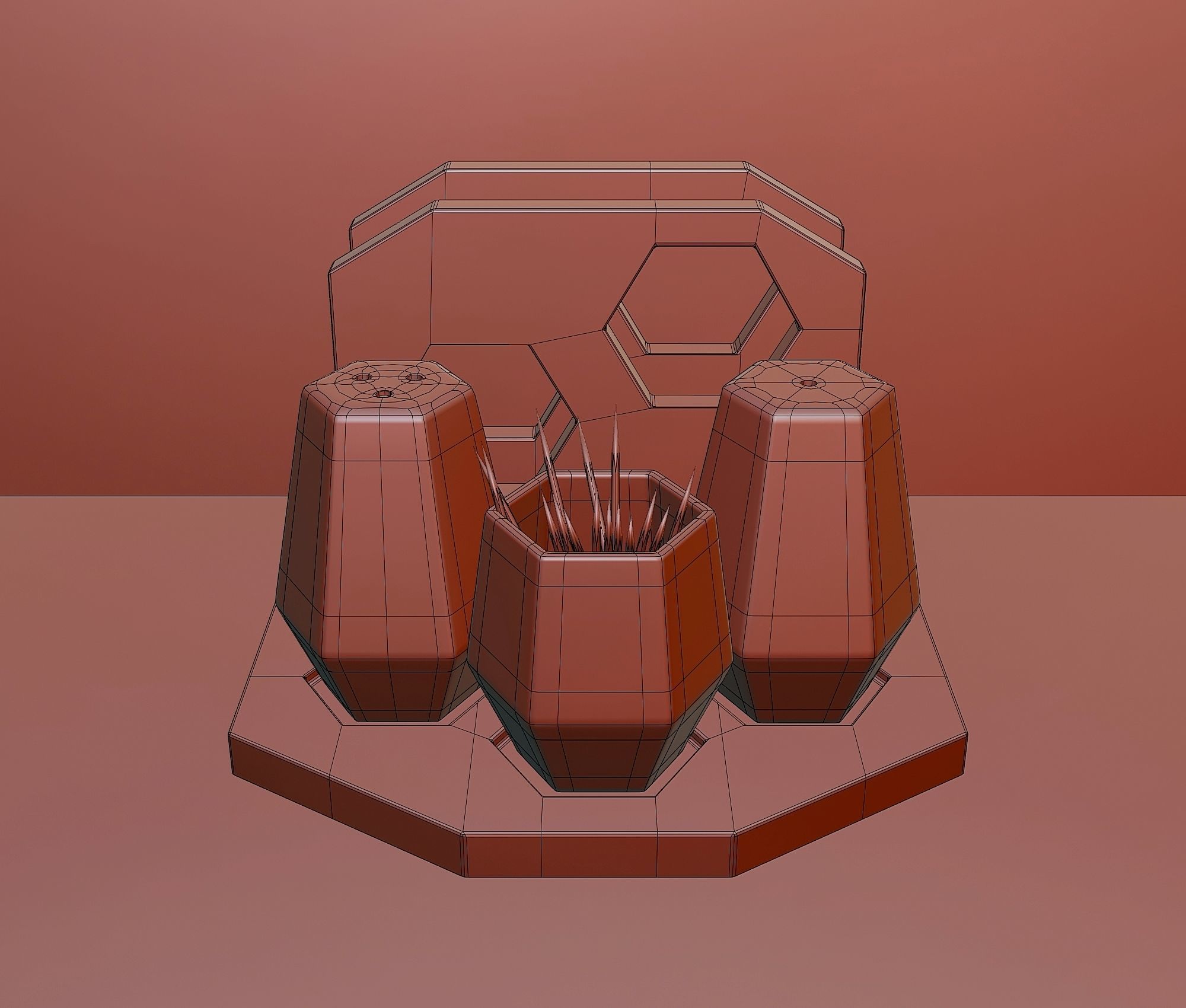 Table set for seasonings 3D model | CGTrader