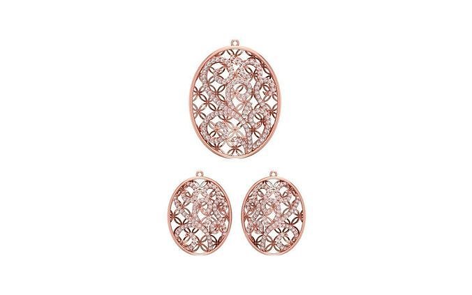 Pendant Earring Sets 3dm STL OBJ FBX Renders Details 3D model 3D ...