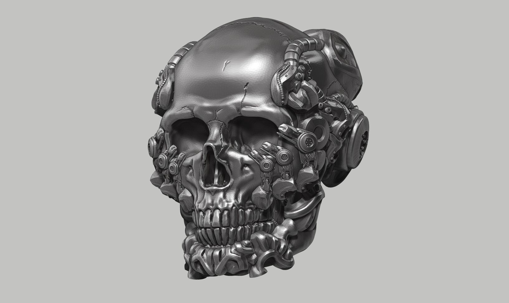 skull robot head a09 3d print model 3D model 3D printable | CGTrader