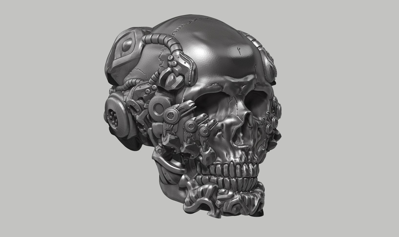 skull robot head a09 3d print model 3D model 3D printable | CGTrader