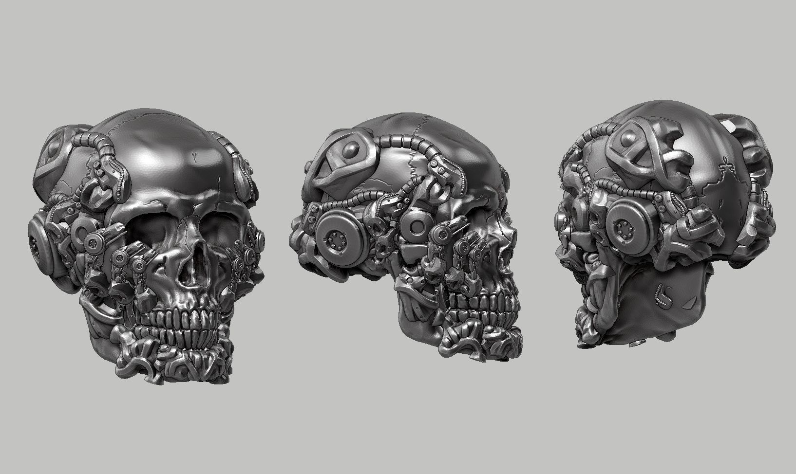 skull robot head a09 3d print model 3D model 3D printable | CGTrader