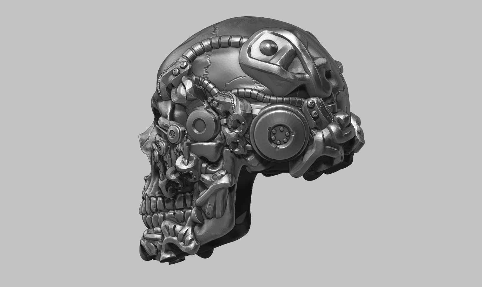 skull robot head a09 3d print model 3D model 3D printable | CGTrader