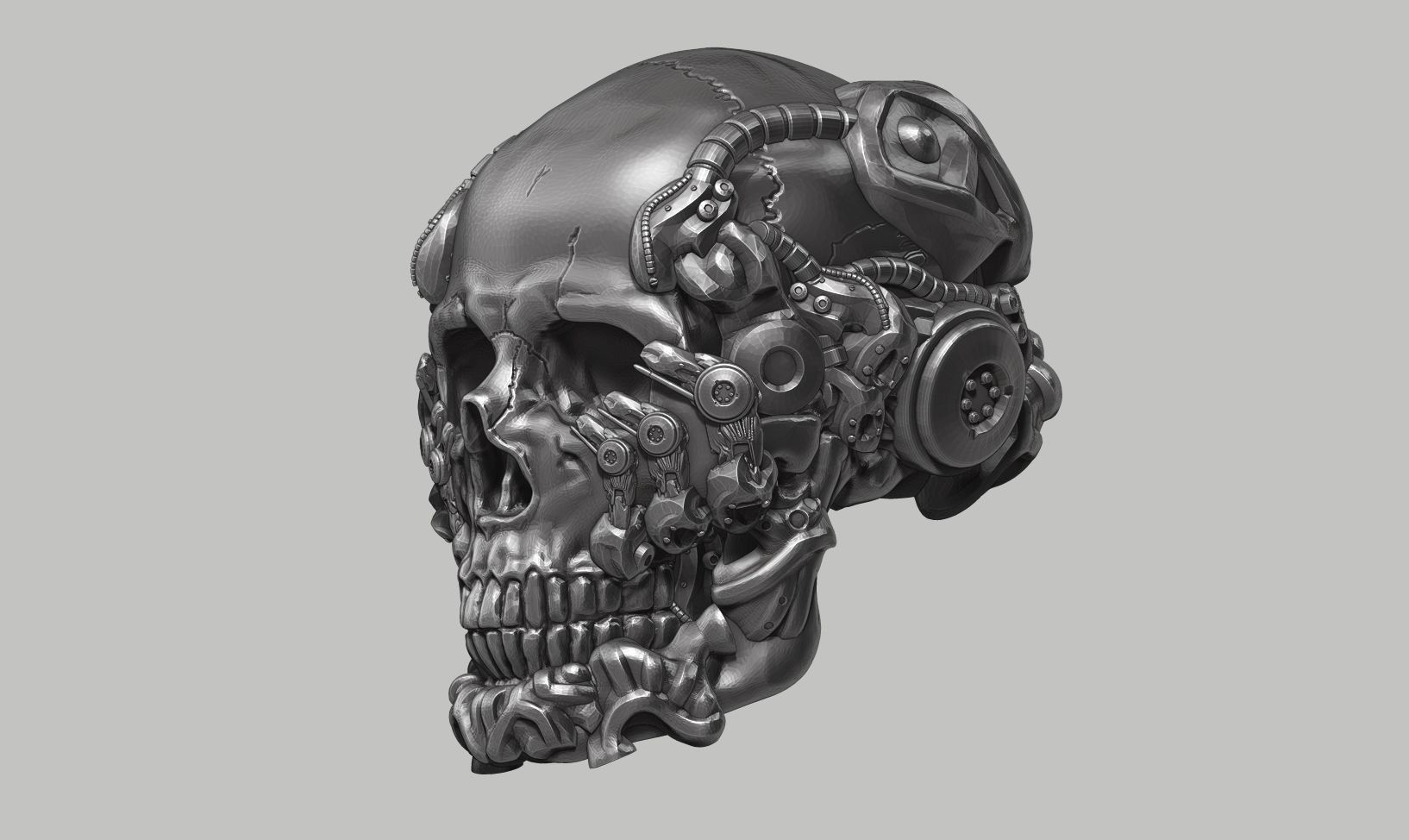 skull robot head a09 3d print model 3D model 3D printable | CGTrader