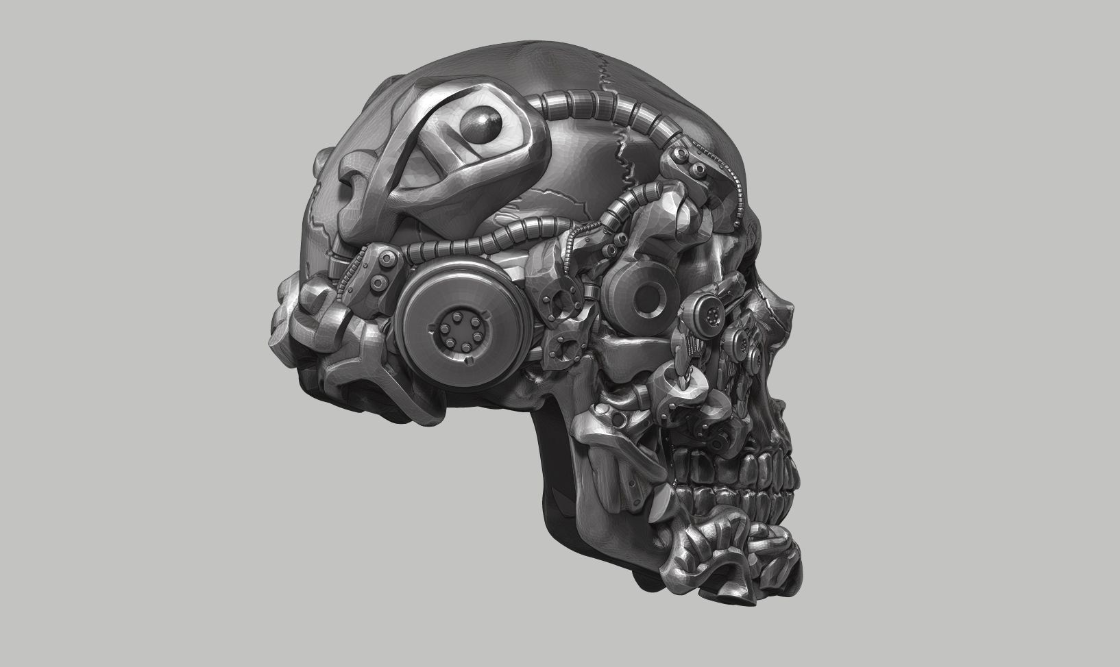 skull robot head a09 3d print model 3D model 3D printable | CGTrader