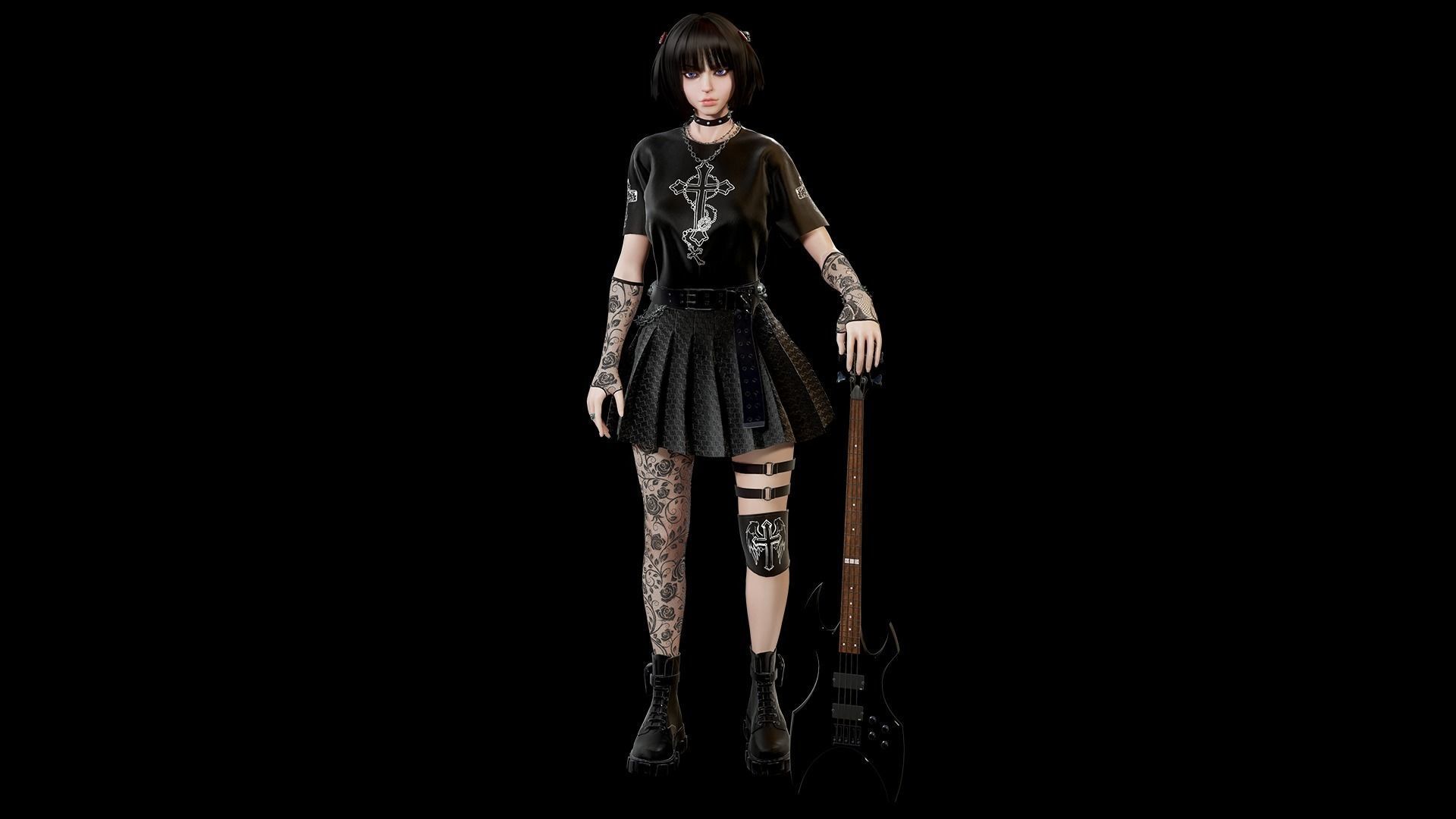 3D model Rocker Girl Hanna VR / AR / low-poly | CGTrader