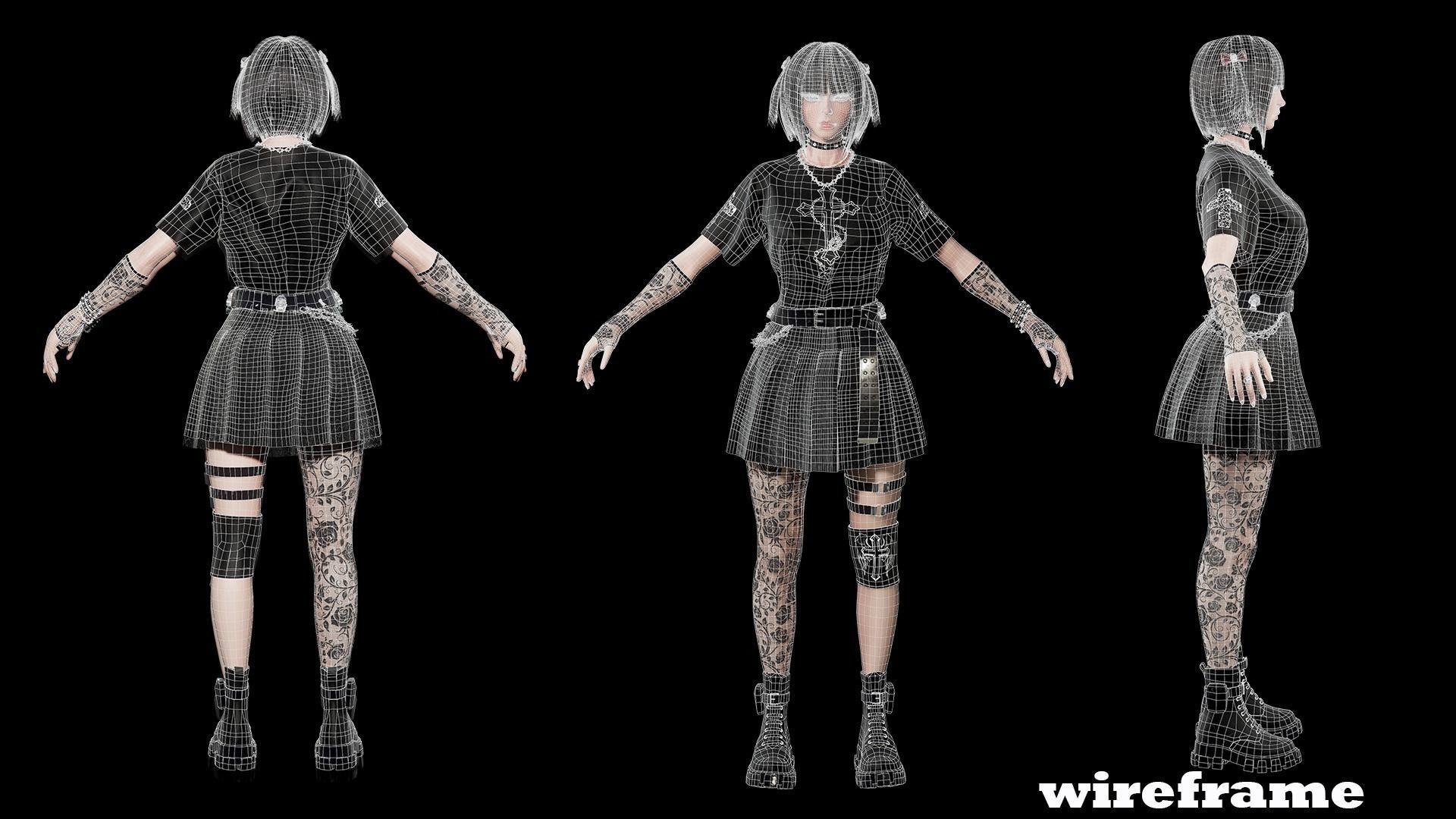 3D model Rocker Girl Hanna VR / AR / low-poly | CGTrader