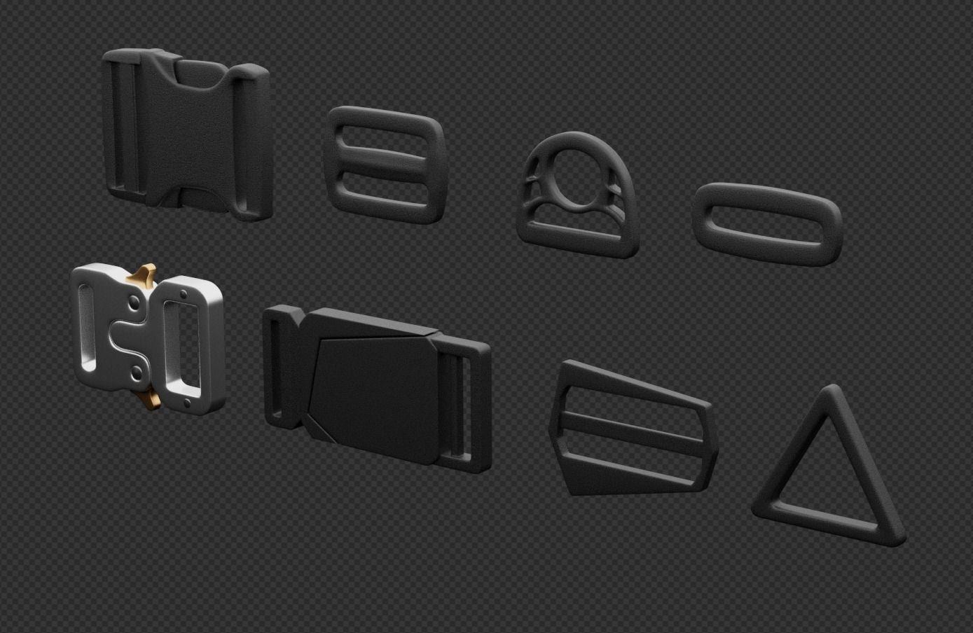 Cloth buckles pack 3D model | CGTrader