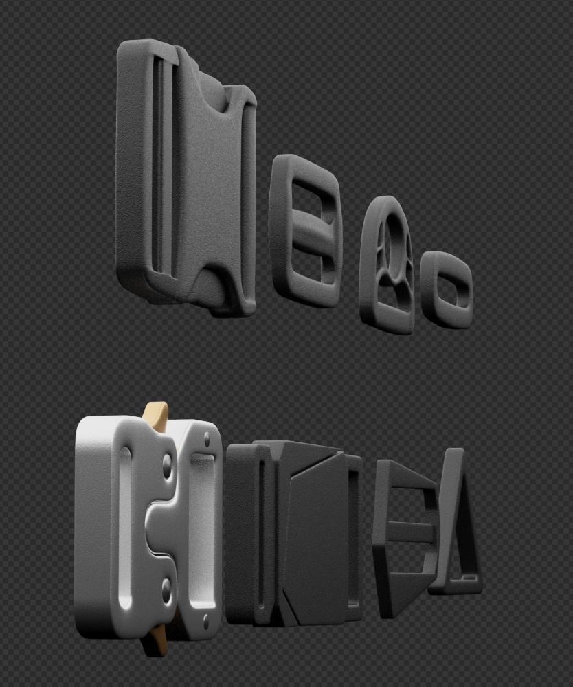 Cloth buckles pack 3D model | CGTrader