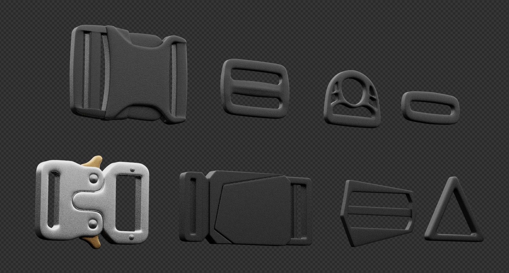 Cloth buckles pack 3D model | CGTrader
