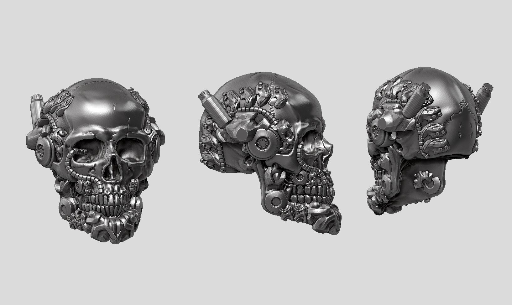 skull robot head a10 3d print model 3D model 3D printable | CGTrader