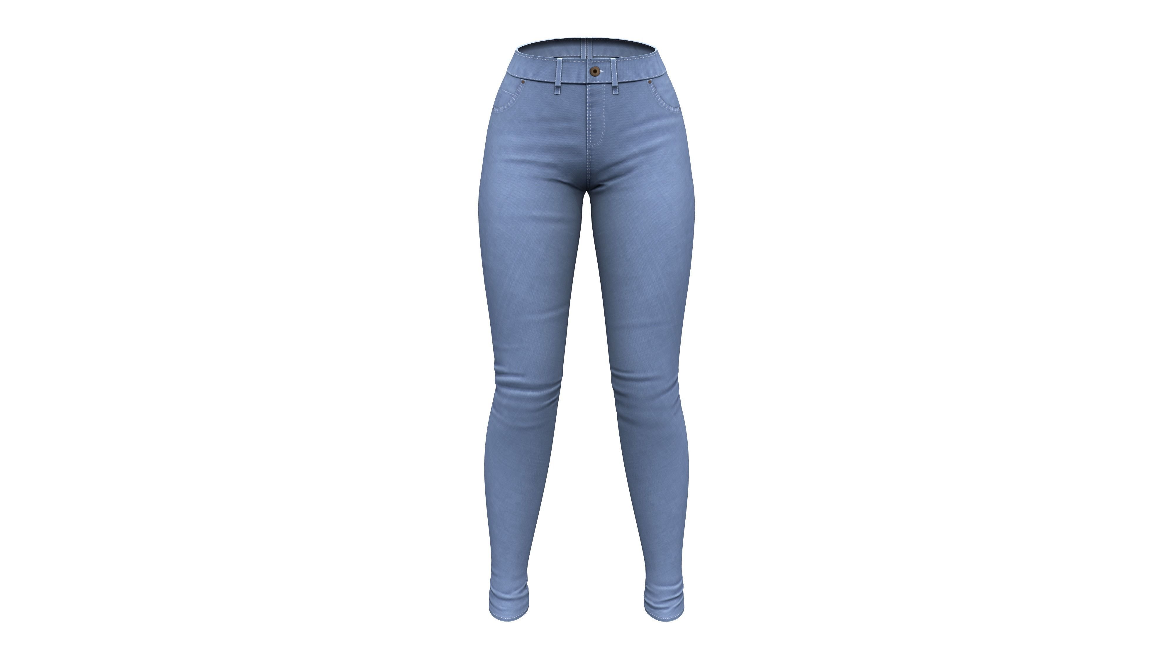 3D model Ladies Skinny Jeans Pants VR / AR / low-poly | CGTrader