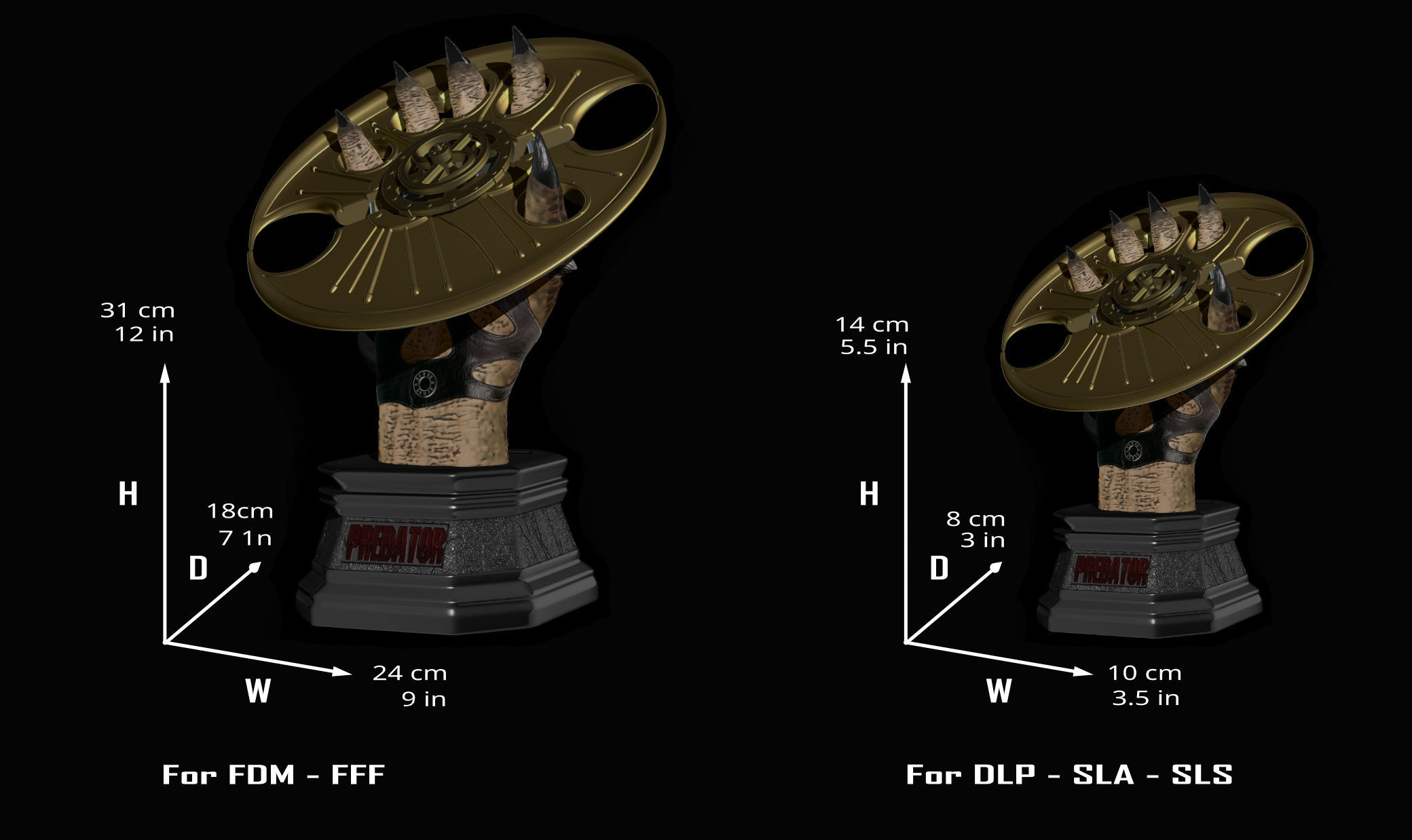 Predator 2 Smart Disc with Hand File STL OBJ for 3D Printing 3D model ...