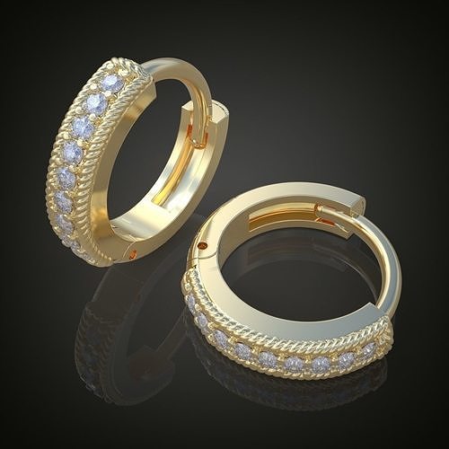 Exclusive Earrings model 3D printable model 0117-9ol 3D model 3D ...
