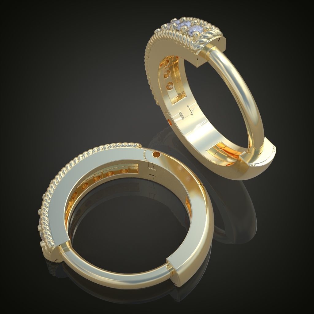 Exclusive Earrings model 3D printable model 0117-9ol 3D model 3D ...