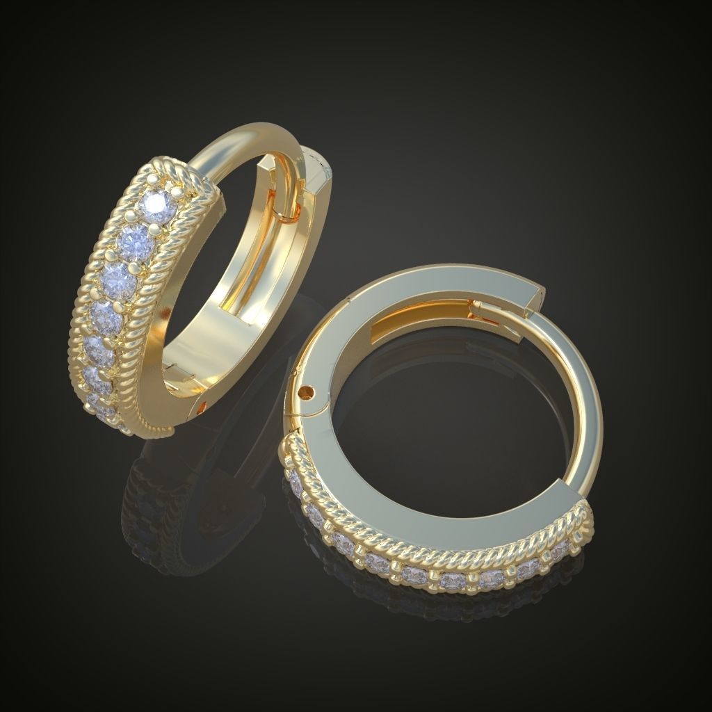 Exclusive Earrings model 3D printable model 0117-9ol 3D model 3D ...