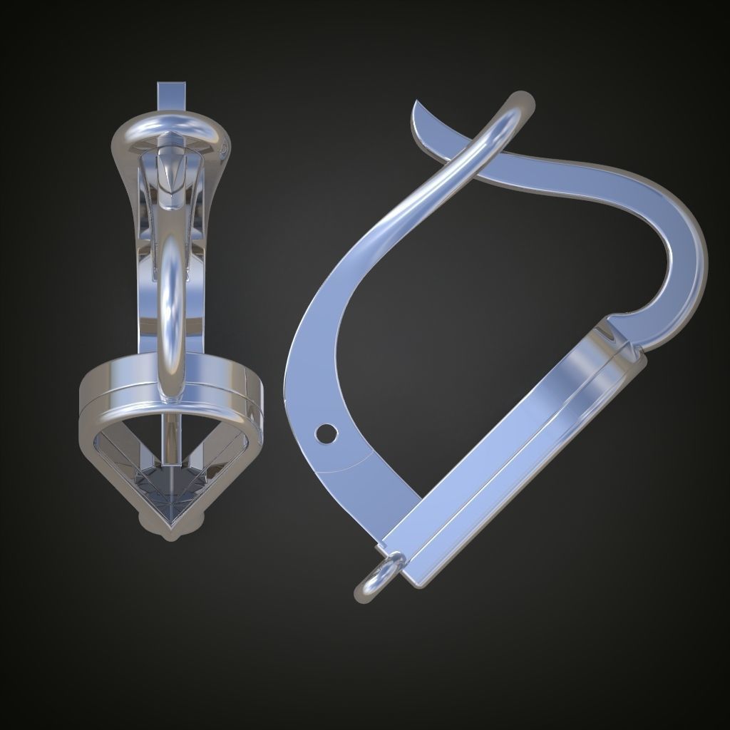 Earring 3D model 3D printable model 0122 free 3D model 3D printable ...