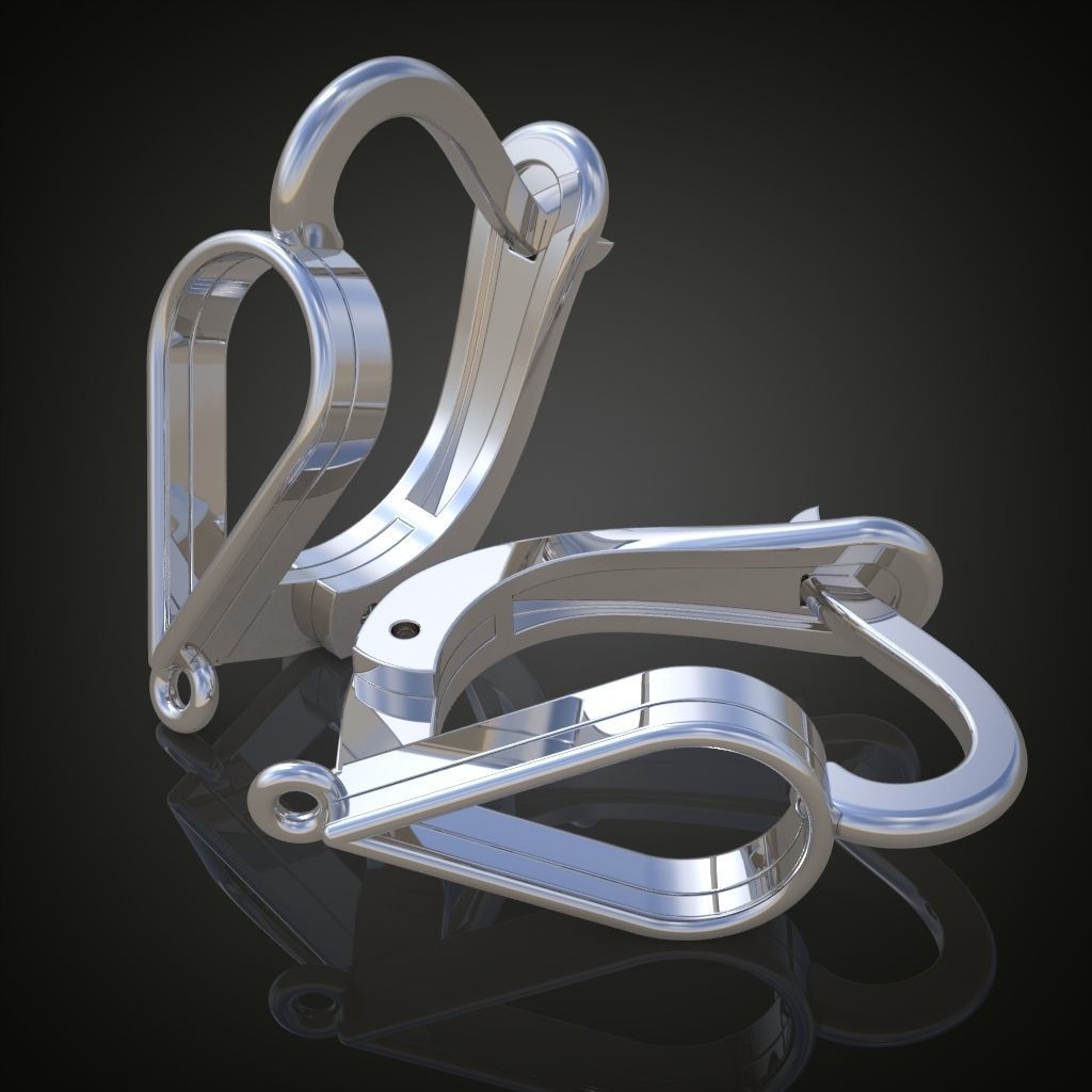 Earring 3D model 3D printable model 0122 free 3D model 3D printable ...