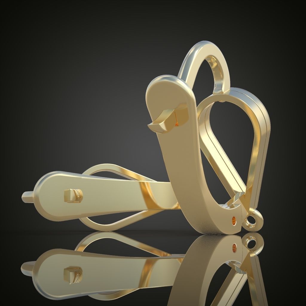 Earring 3D model 3D printable model 0122 free 3D model 3D printable ...