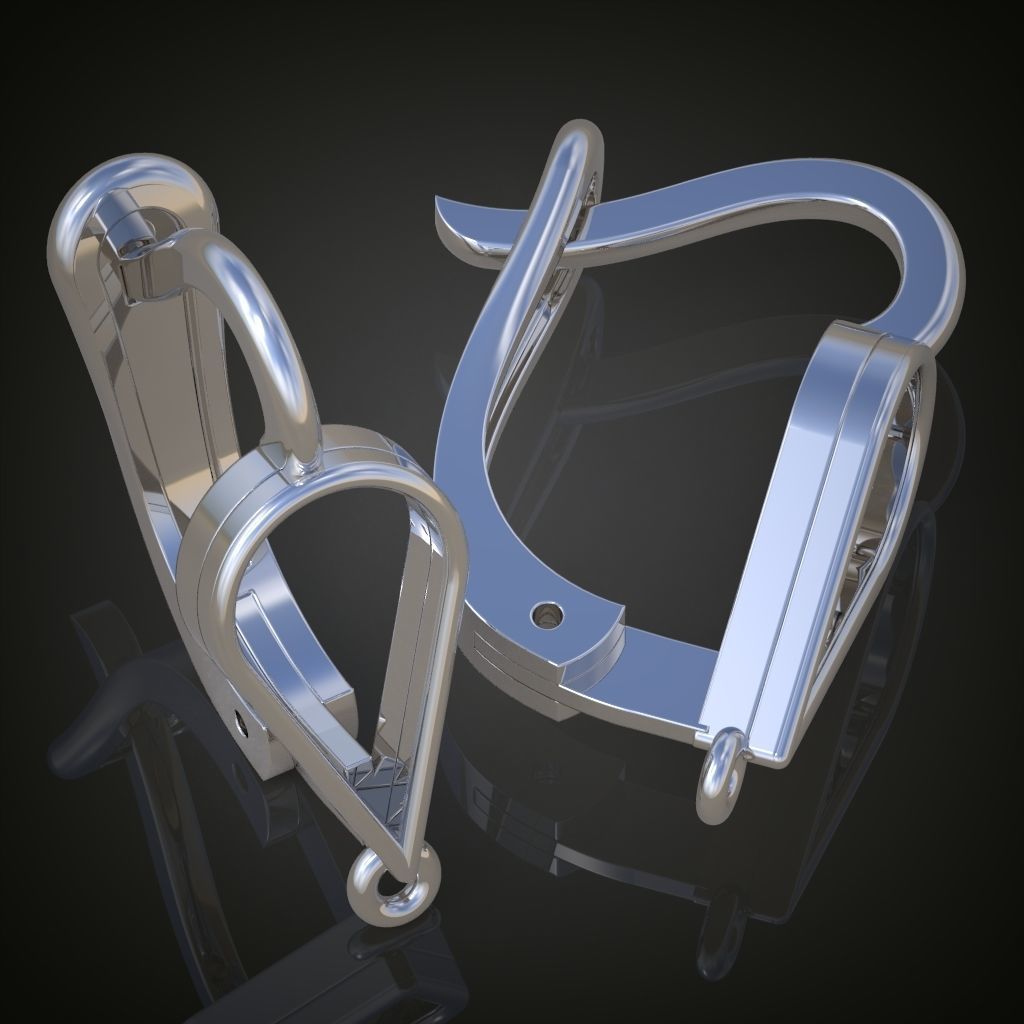 Earring 3D model 3D printable model 0122 free 3D model 3D printable ...