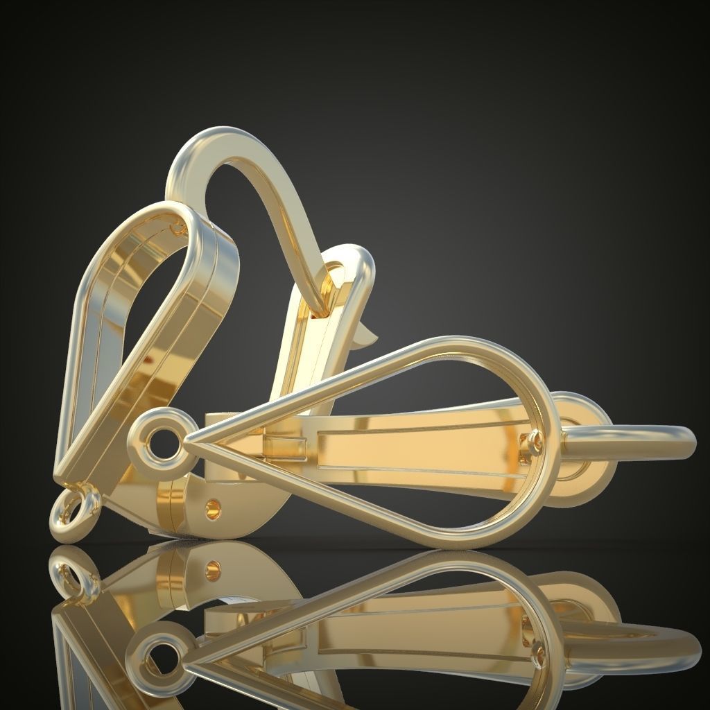 Earring 3D model 3D printable model 0122 free 3D model 3D printable ...