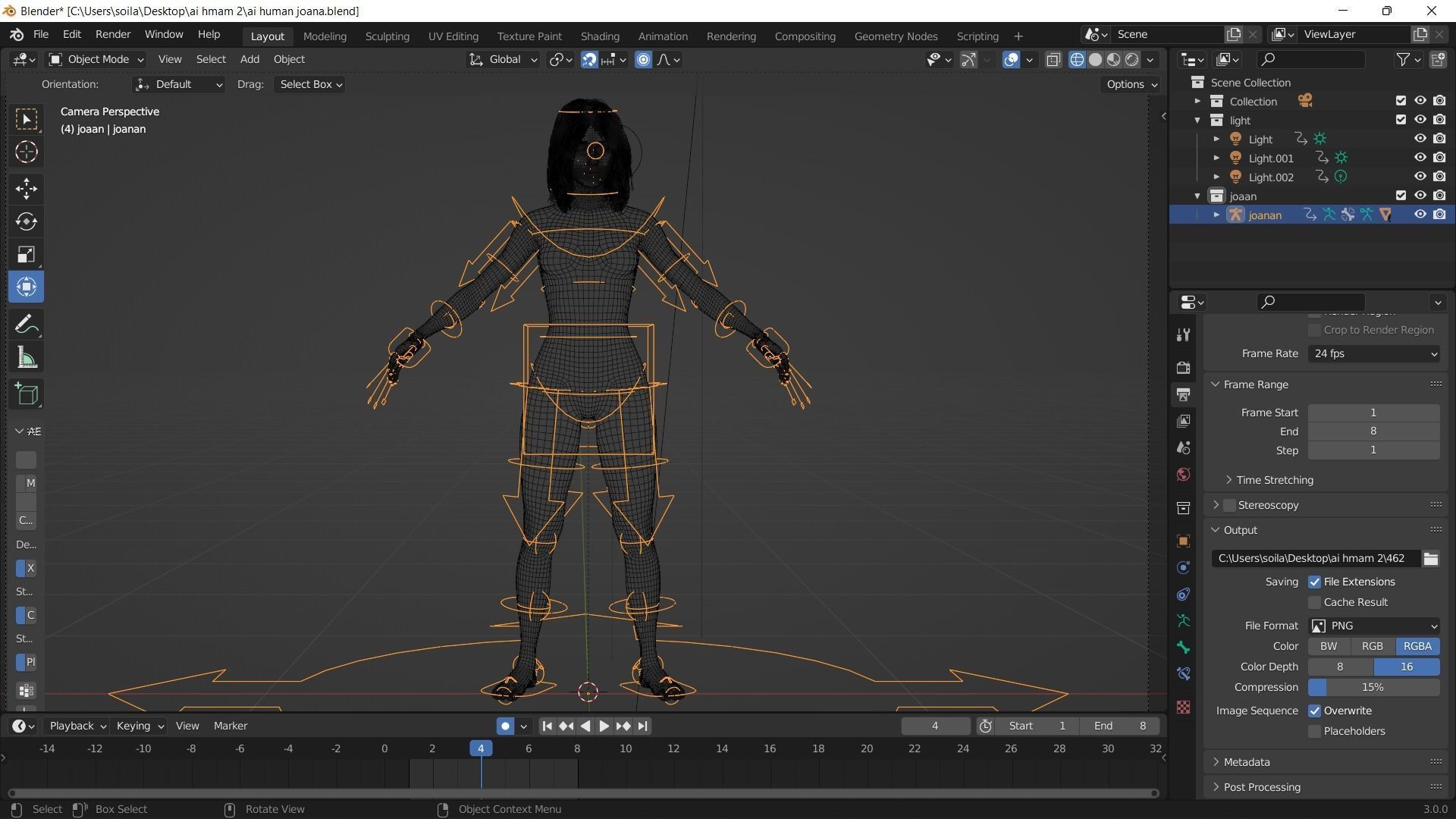 Mona - Rigged Blender Character 3D model rigged | CGTrader