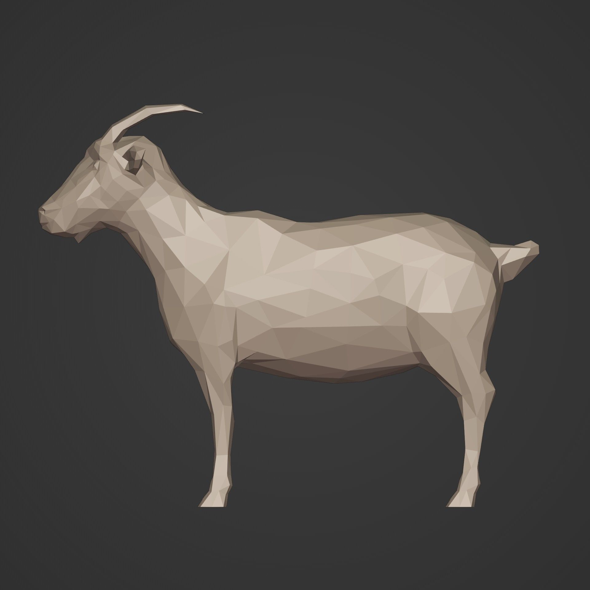 LowPoly Goat 3D model 3D printable | CGTrader