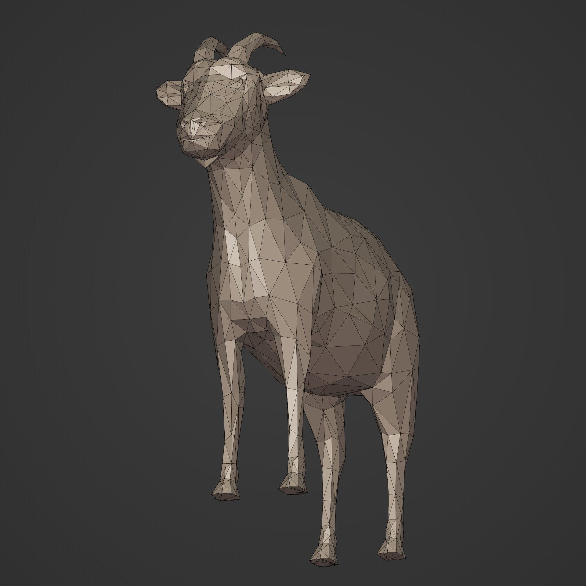 LowPoly Goat 3D model 3D printable | CGTrader