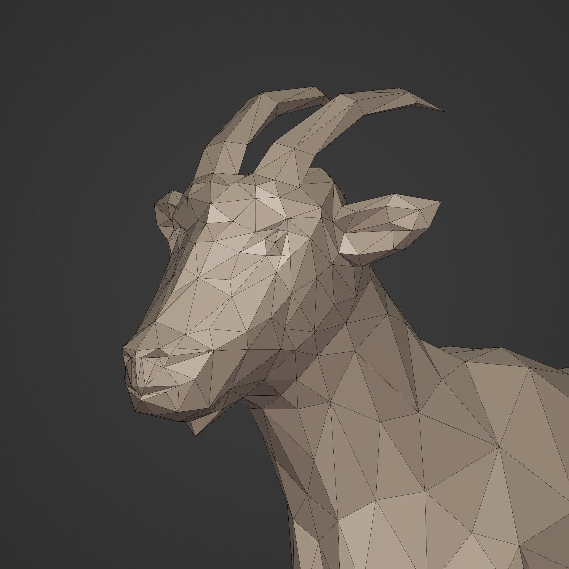 LowPoly Goat 3D model 3D printable | CGTrader