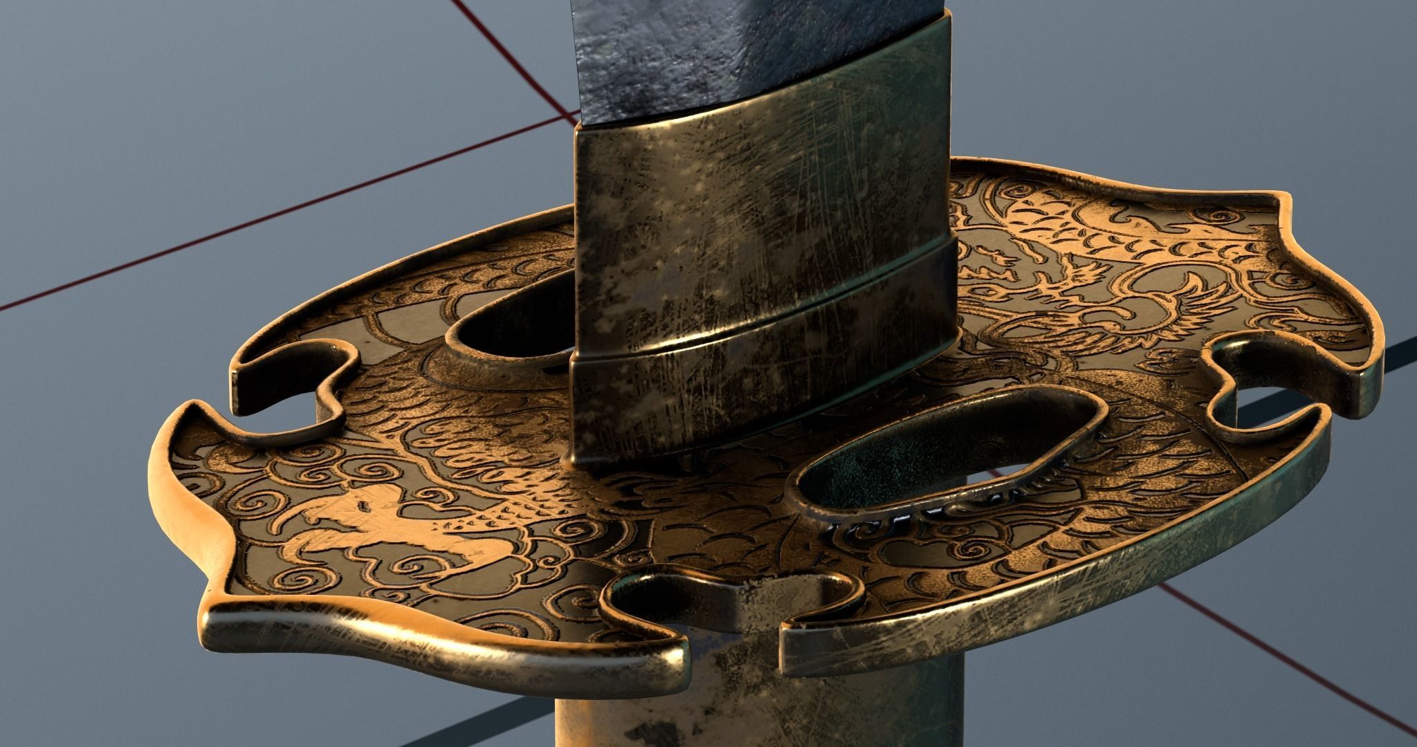 Naginata PBR sword 3D model | CGTrader