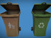 3D model Stylized London UK Trash Bin and Recycle Bin VR / AR / low ...