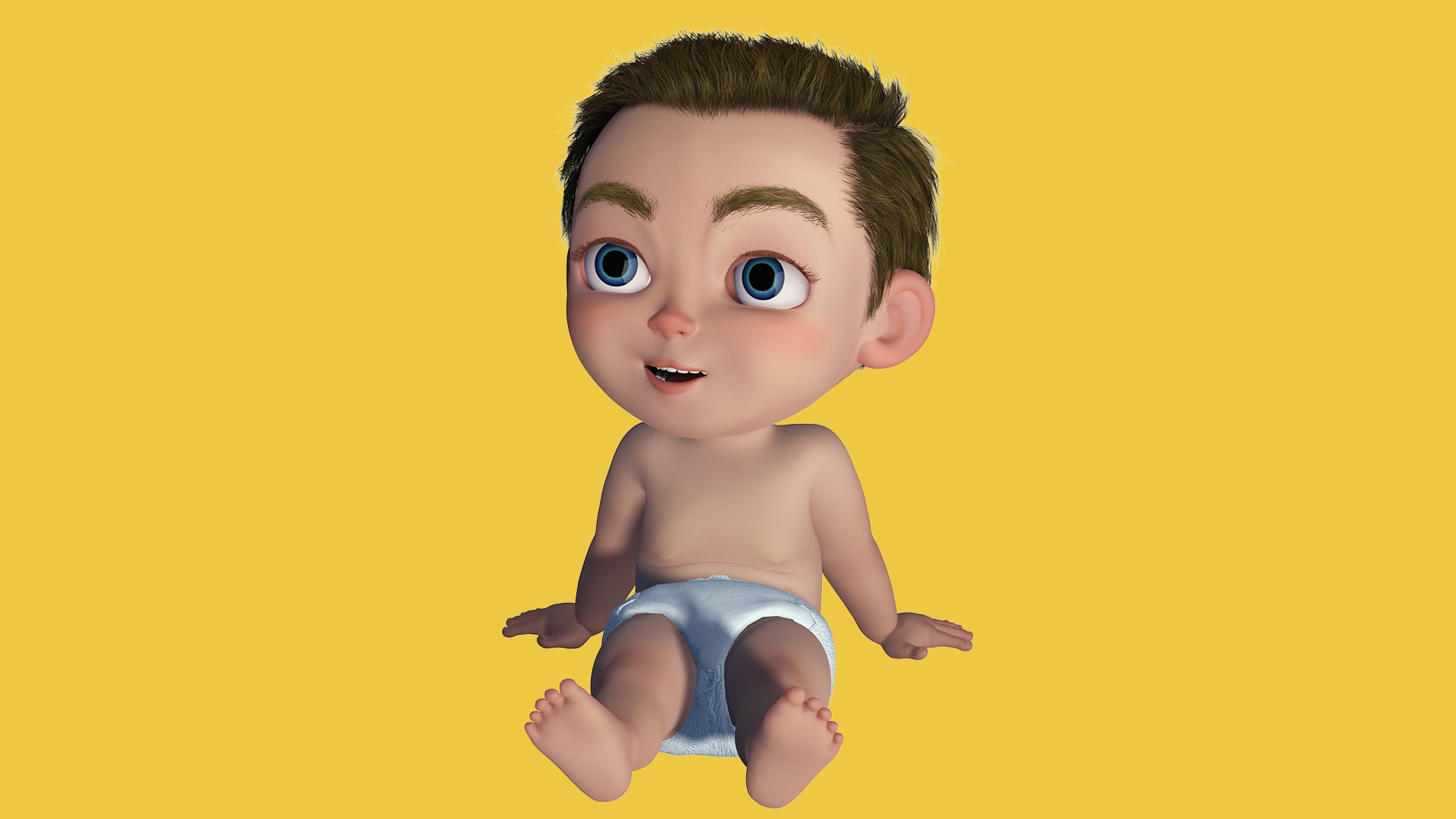 3D model Cartoon Baby Rigged 3D model 5 Lods 4K Textures VR / AR / low ...
