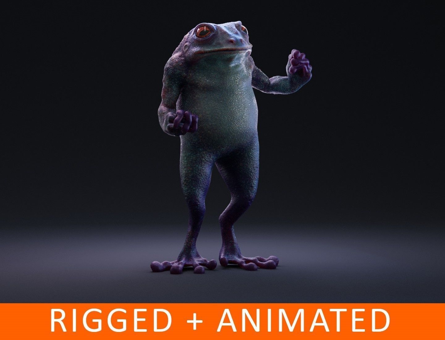 3D model Blue Frog Character - Rigged - Game Ready VR / AR / low-poly ...
