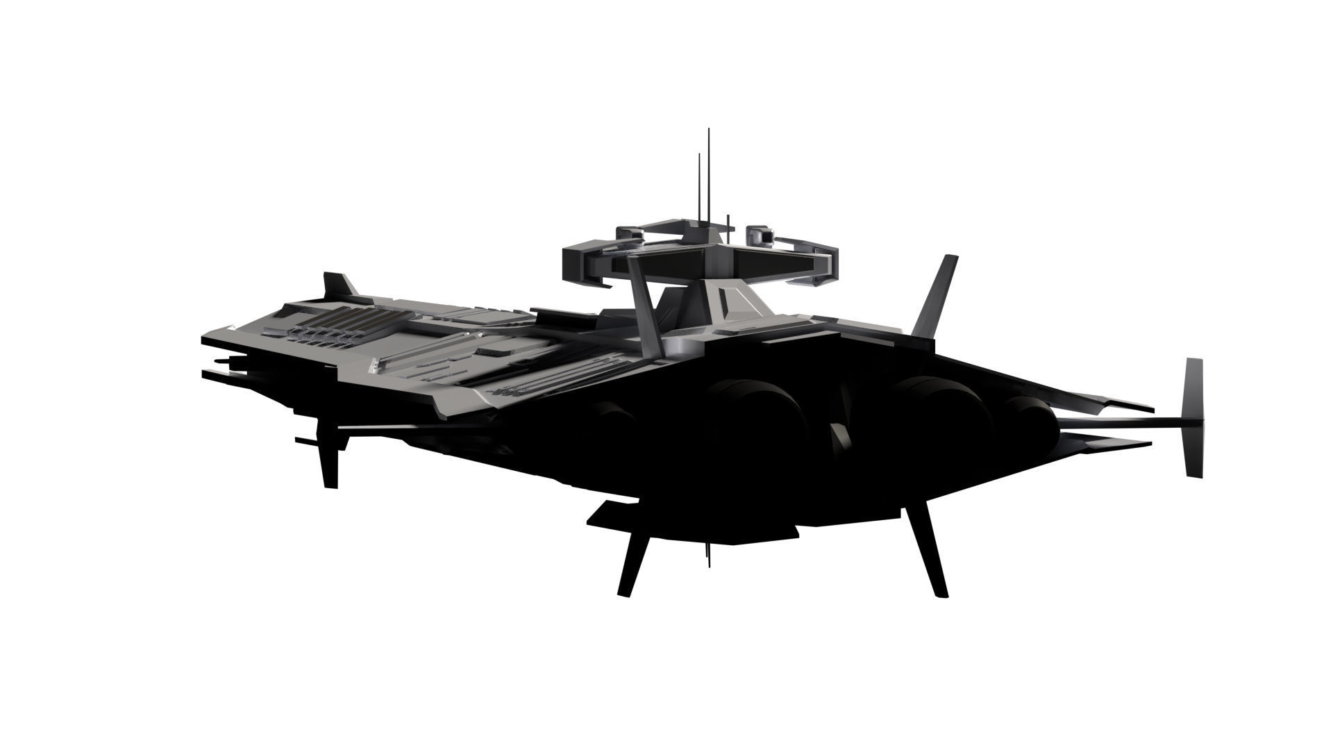 Futuristic Sci-Fi Space Heavy Cruiser 3D model | CGTrader