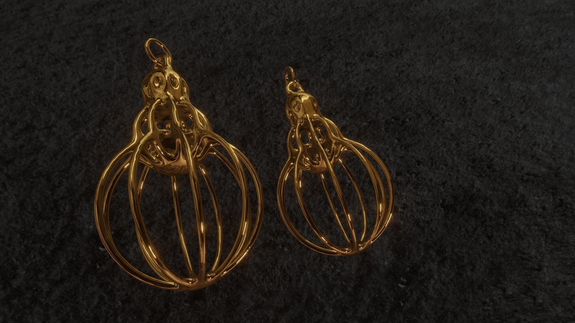 Golden Earing or Pendant 3D model | CGTrader