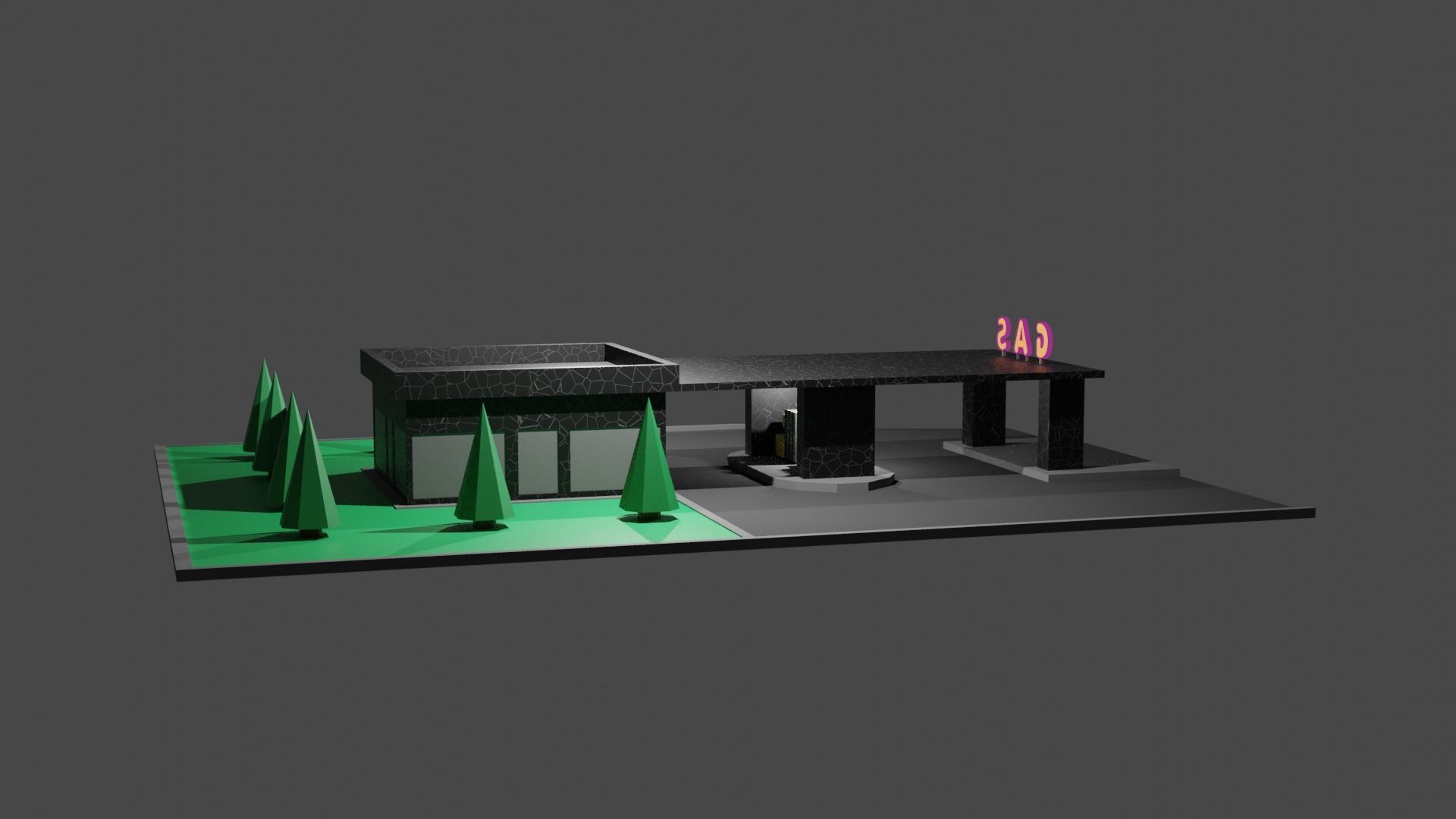 3D model Gas Stantion VR / AR / low-poly | CGTrader