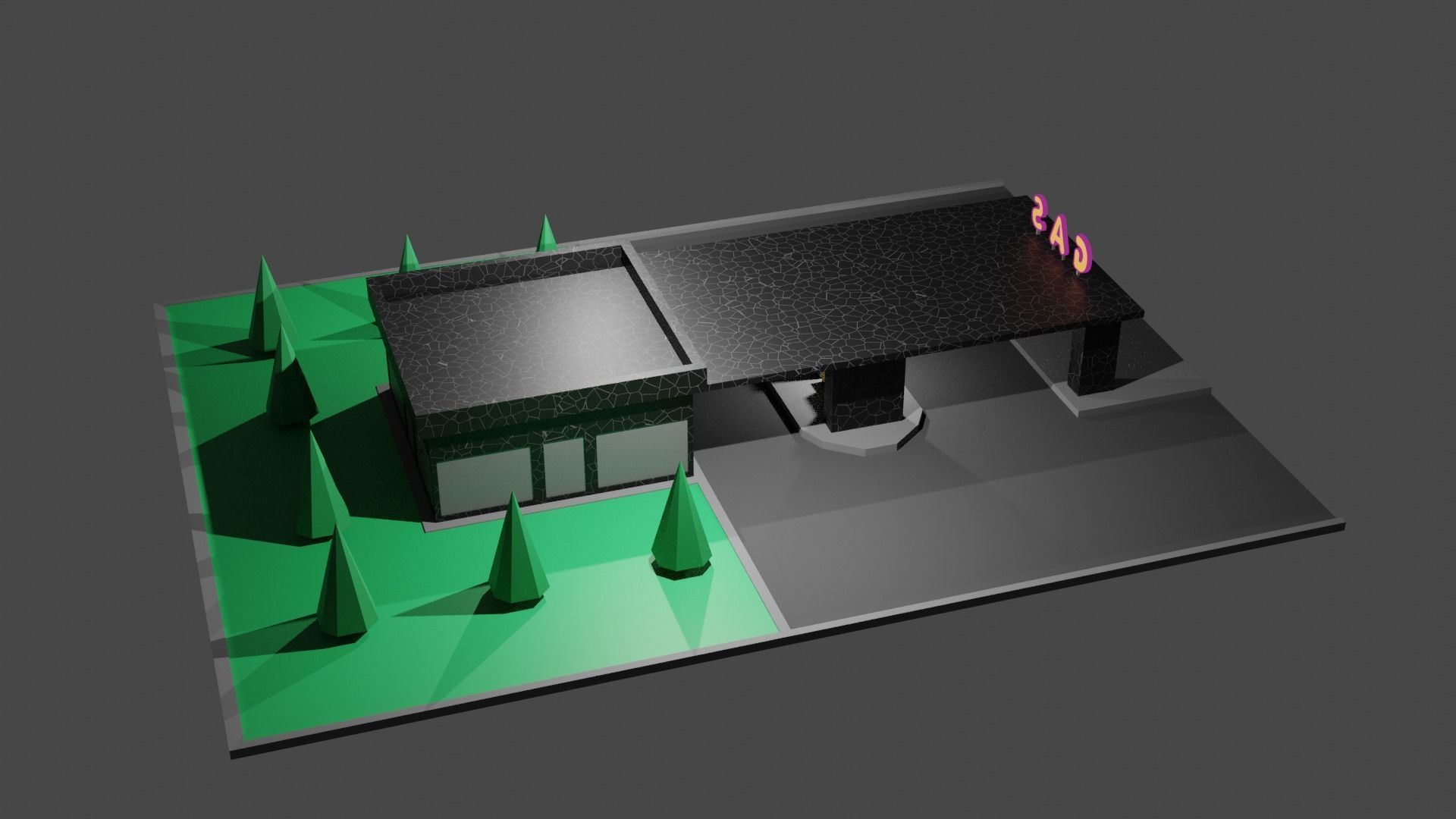 3D model Gas Stantion VR / AR / low-poly | CGTrader