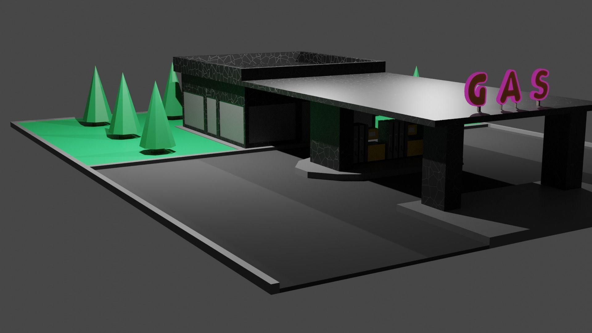 3D model Gas Stantion VR / AR / low-poly | CGTrader