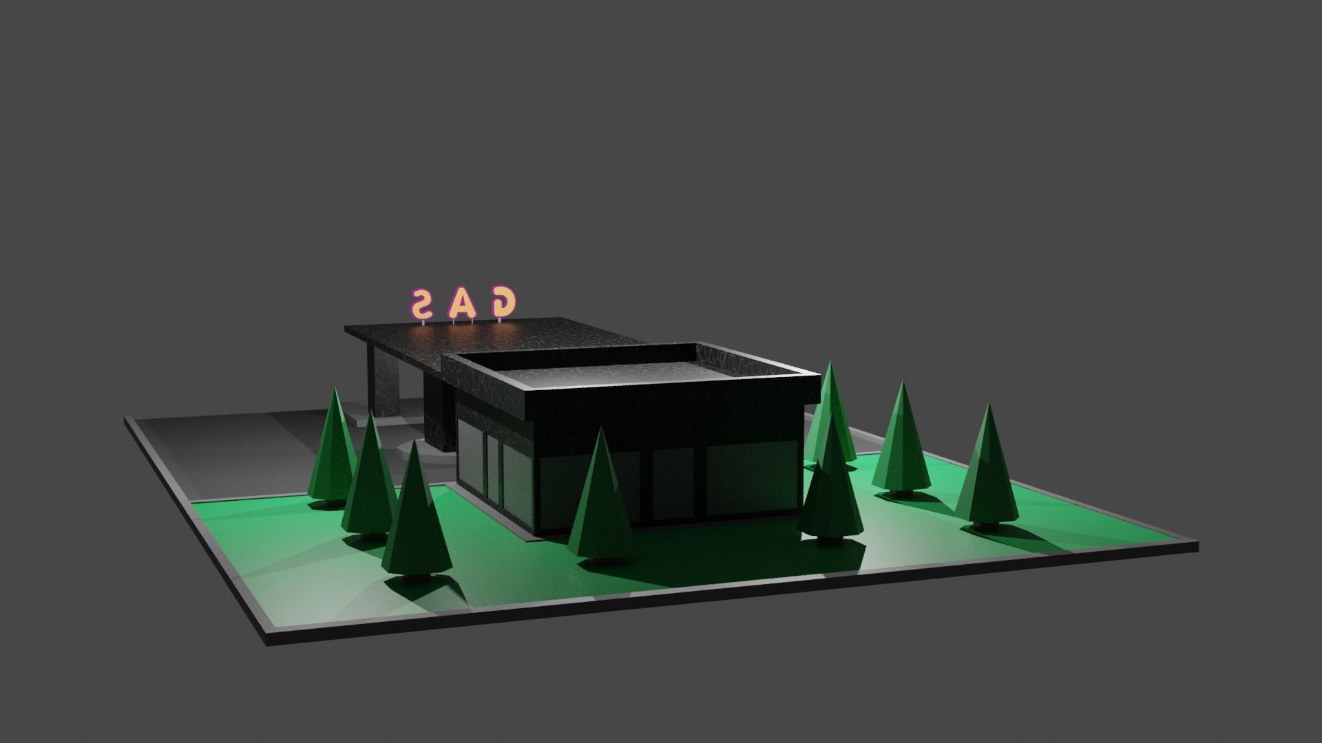 3D model Gas Stantion VR / AR / low-poly | CGTrader