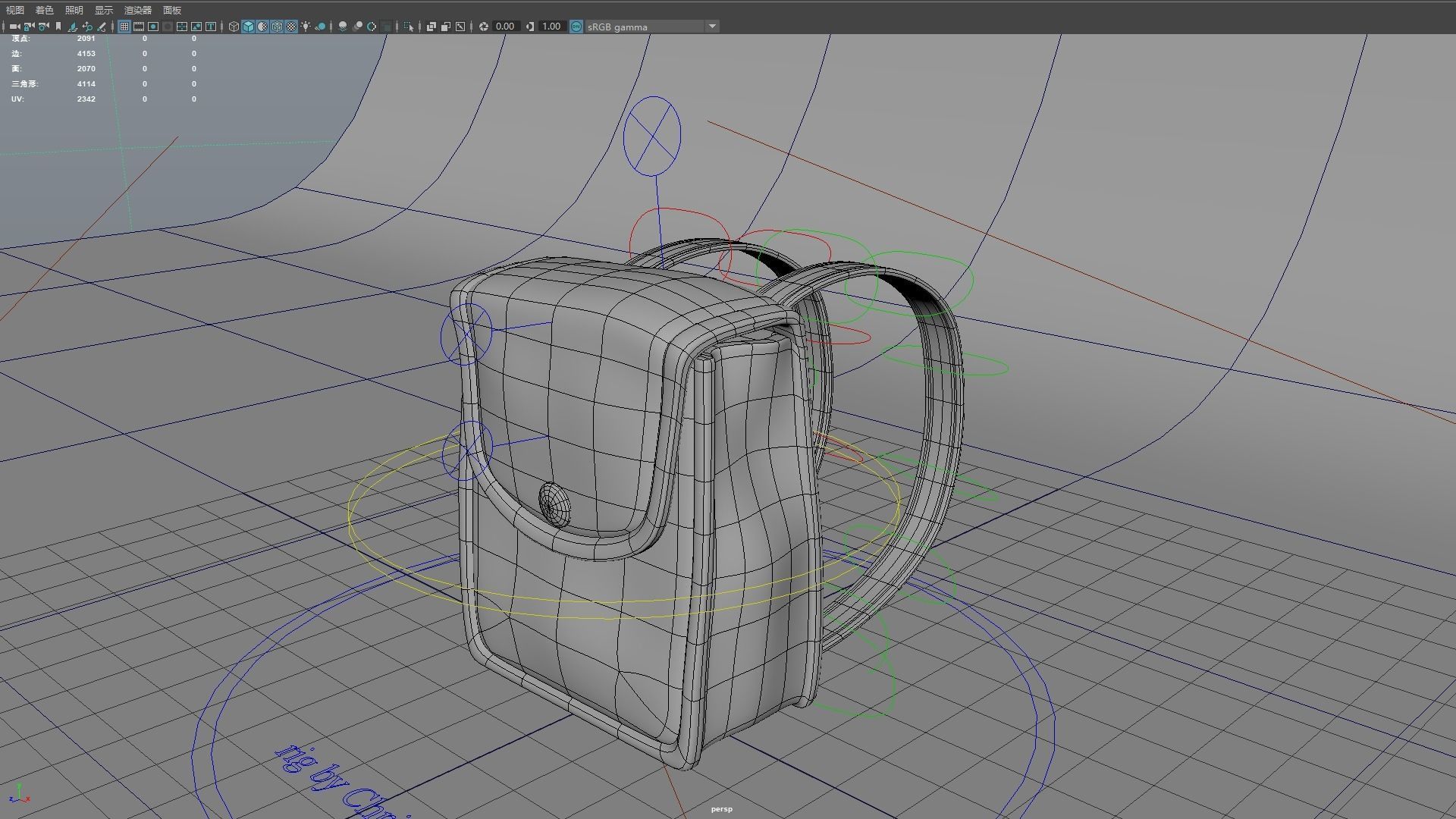 Cartoon backpack child character Shoulders bag luggage rig 3D model ...