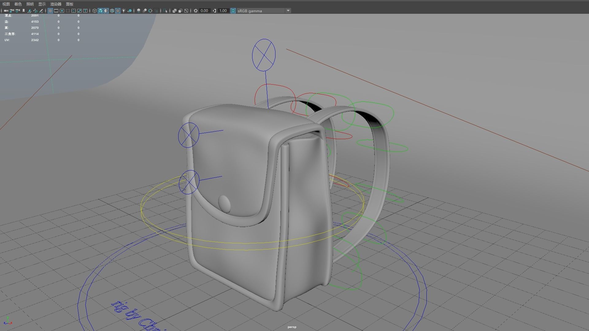 Cartoon backpack child character Shoulders bag luggage rig 3D model ...