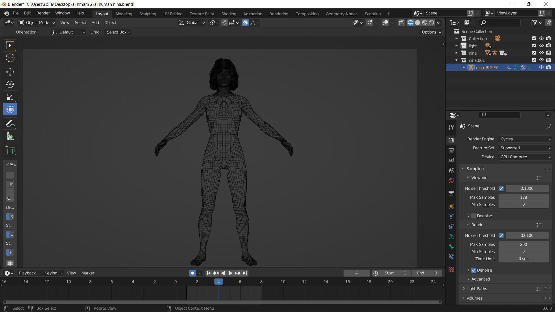 Photorealistic - nina Rigged 3d Model for Blender 3D model rigged ...