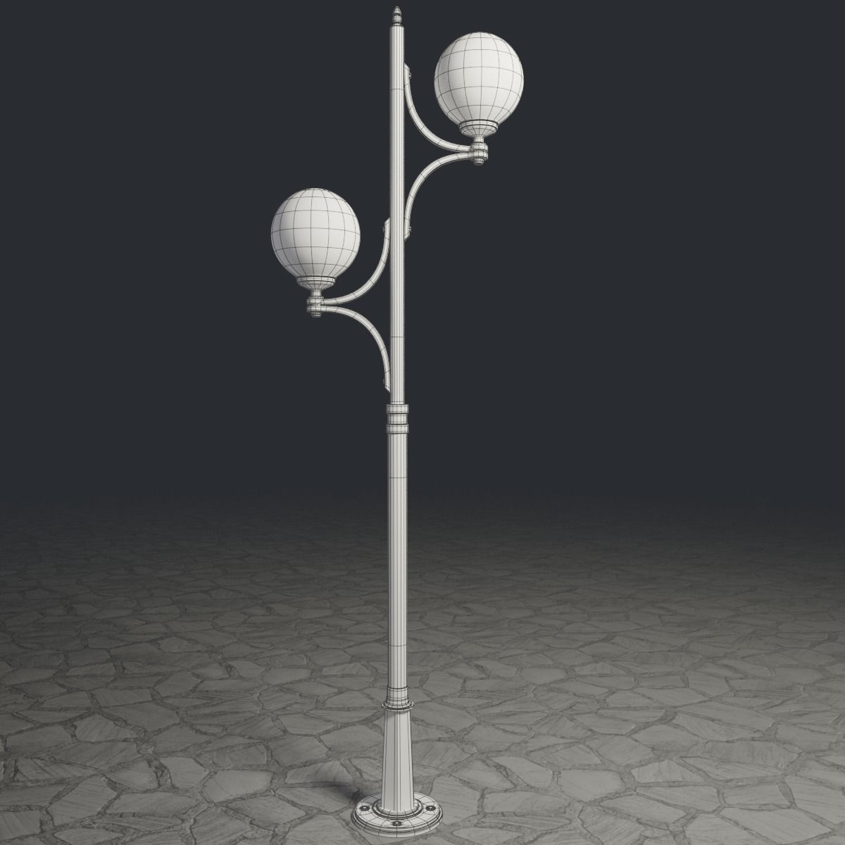 Set of Spherical Street Lamps 3D model | CGTrader