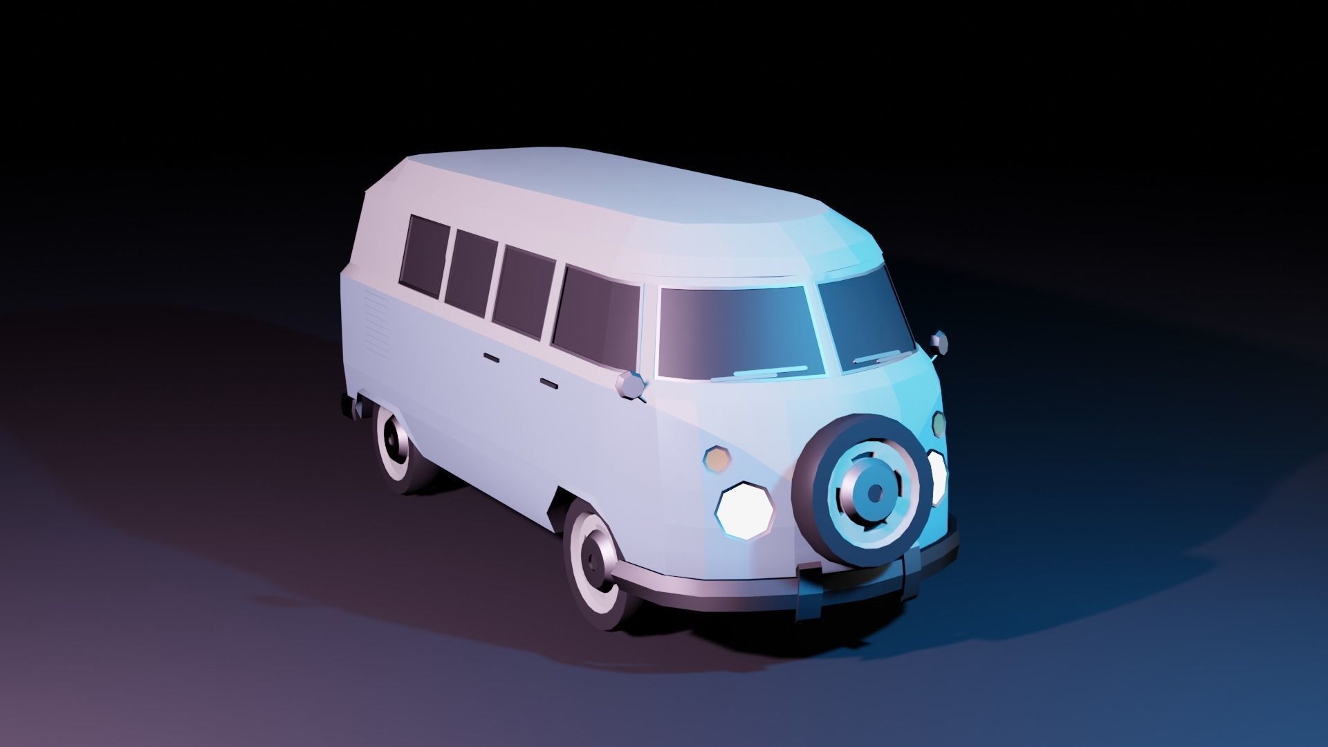 3D model Low-Poly Volkswagen Transporter T1 VR / AR / low-poly | CGTrader