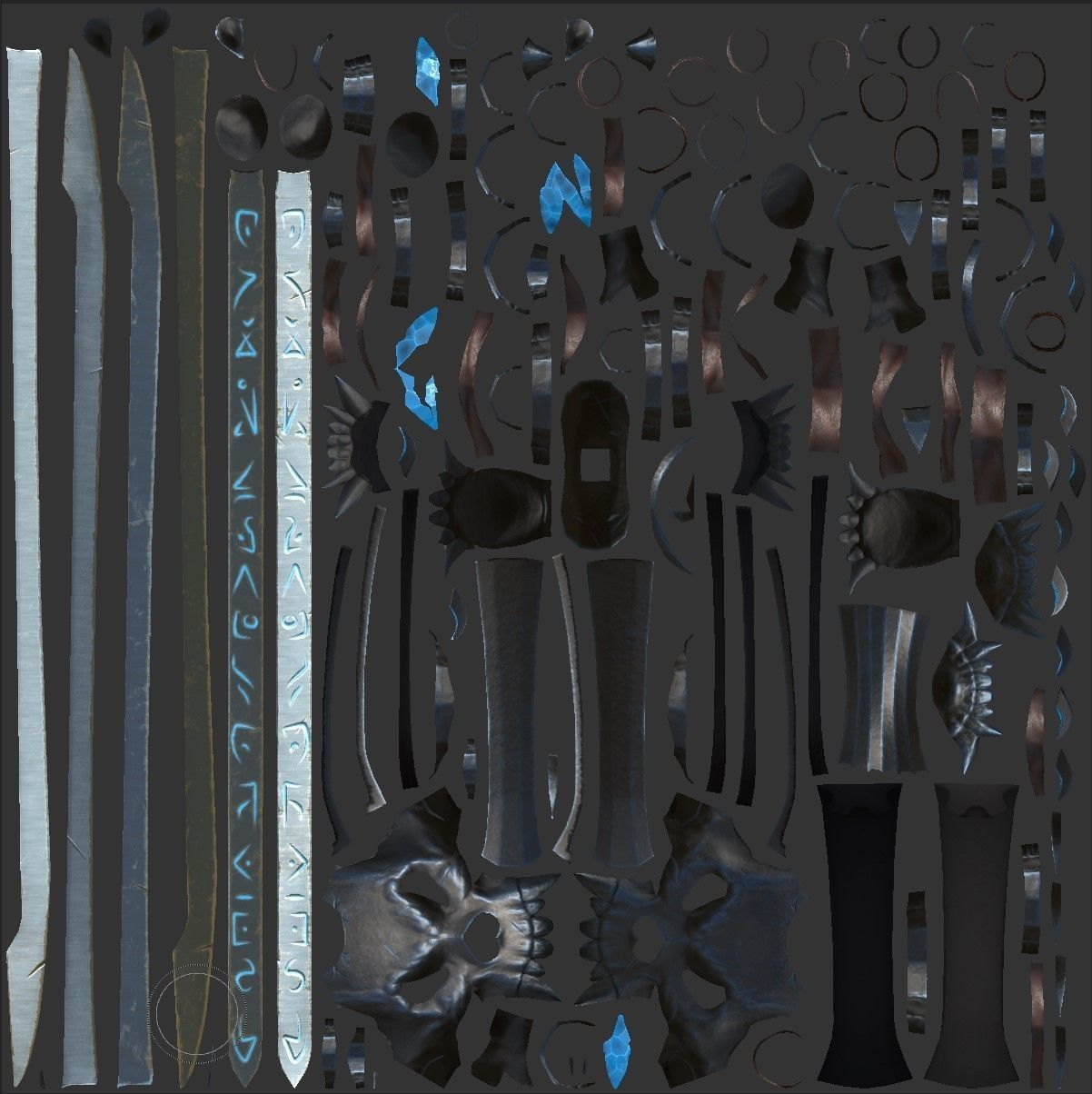 3D model Evil Skull sword PBR game ready asset VR / AR / low-poly ...