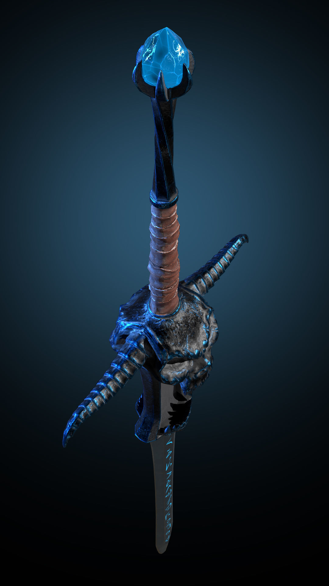 3D model Evil Skull sword PBR game ready asset VR / AR / low-poly ...